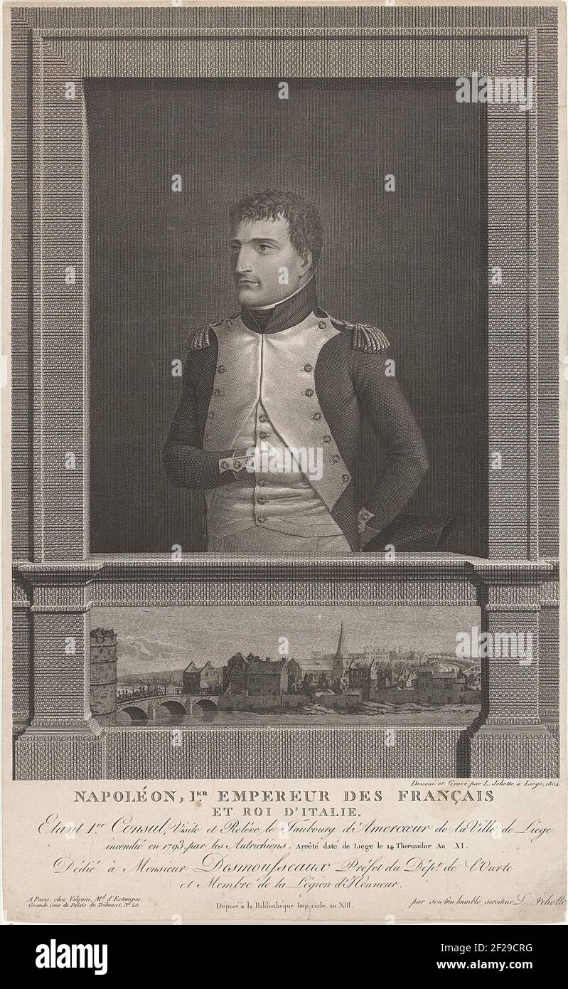 Portret van Napoleon I Bonaparte.Portrait of Napoleon, in uniform ...