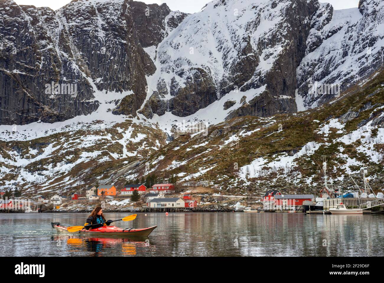 Kayaking in Reine, Moskenes, Moskenesøya Island, Lofoten Islands ...