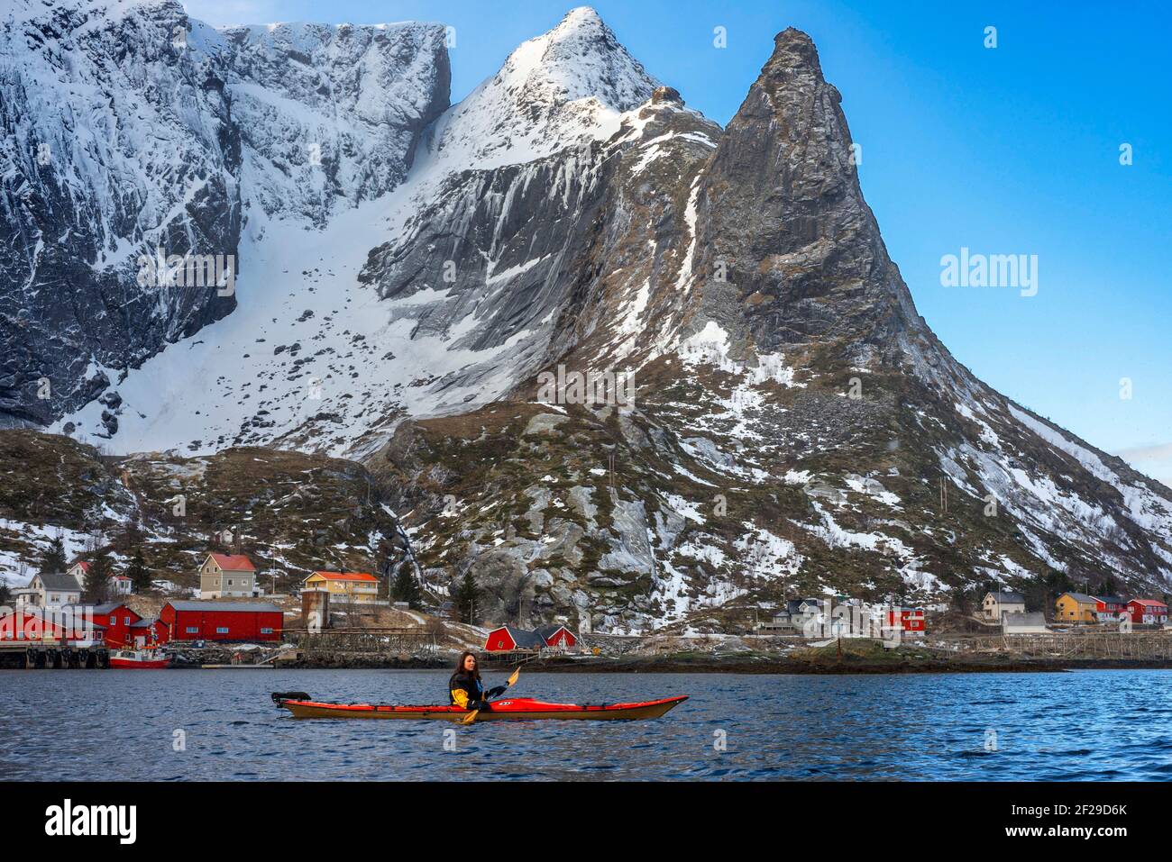 Kayaking in Reine, Moskenes, Moskenesøya Island, Lofoten Islands ...