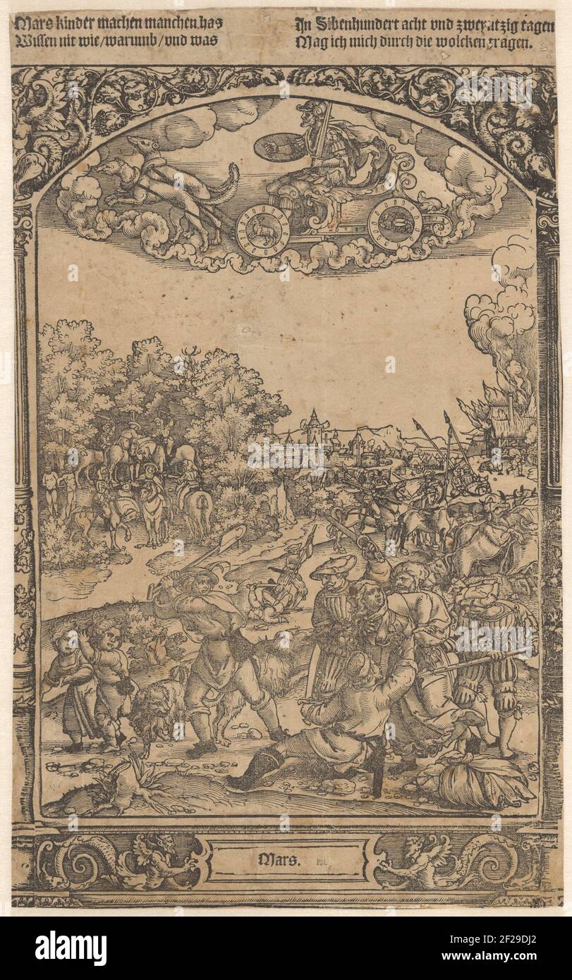 Mars and his planetary children; Mars; The seven planets.Mars drives ...