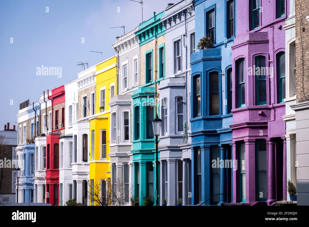 Colourful houses in London's Notting Hill area of West London Stock ...