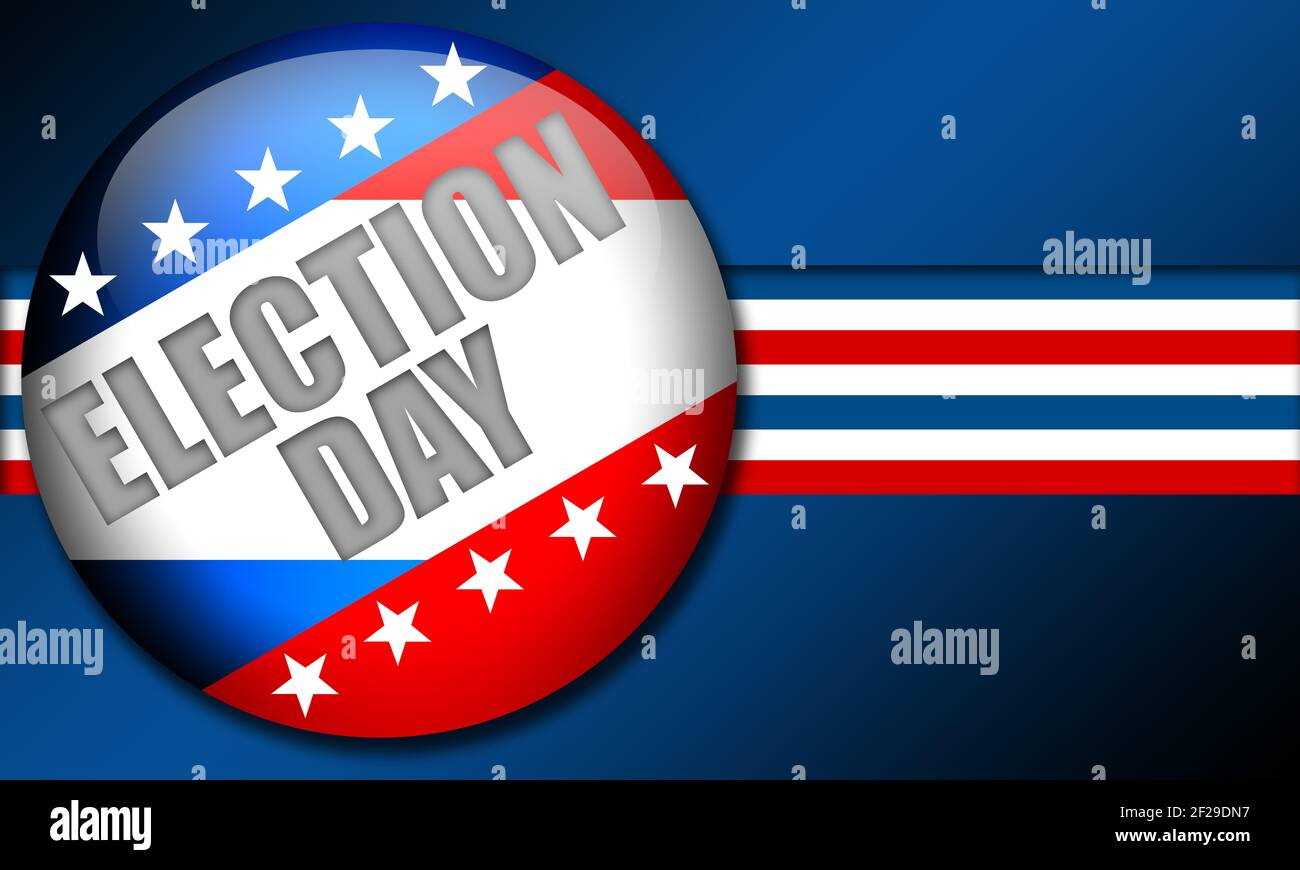 A 3d rendering of badge with words "ELECTION DAY" - concept for United ...