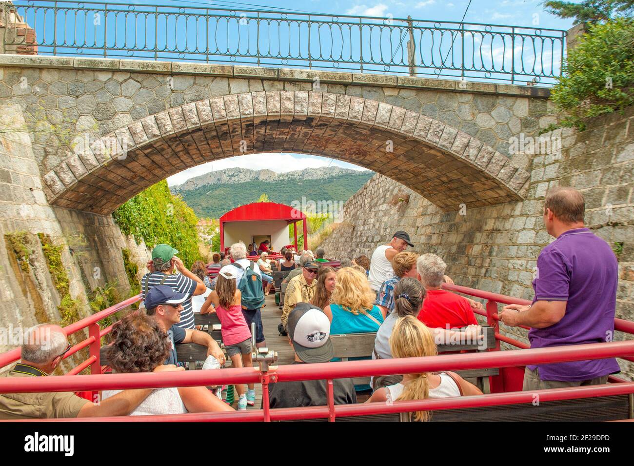 The red train (train rouge) is a popular tourist train travelling the ...