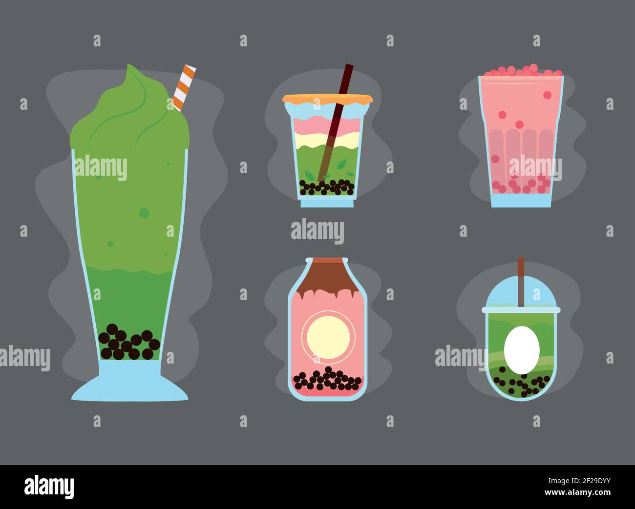 soft boba drinks icon set Stock Vector Image & Art - Alamy
