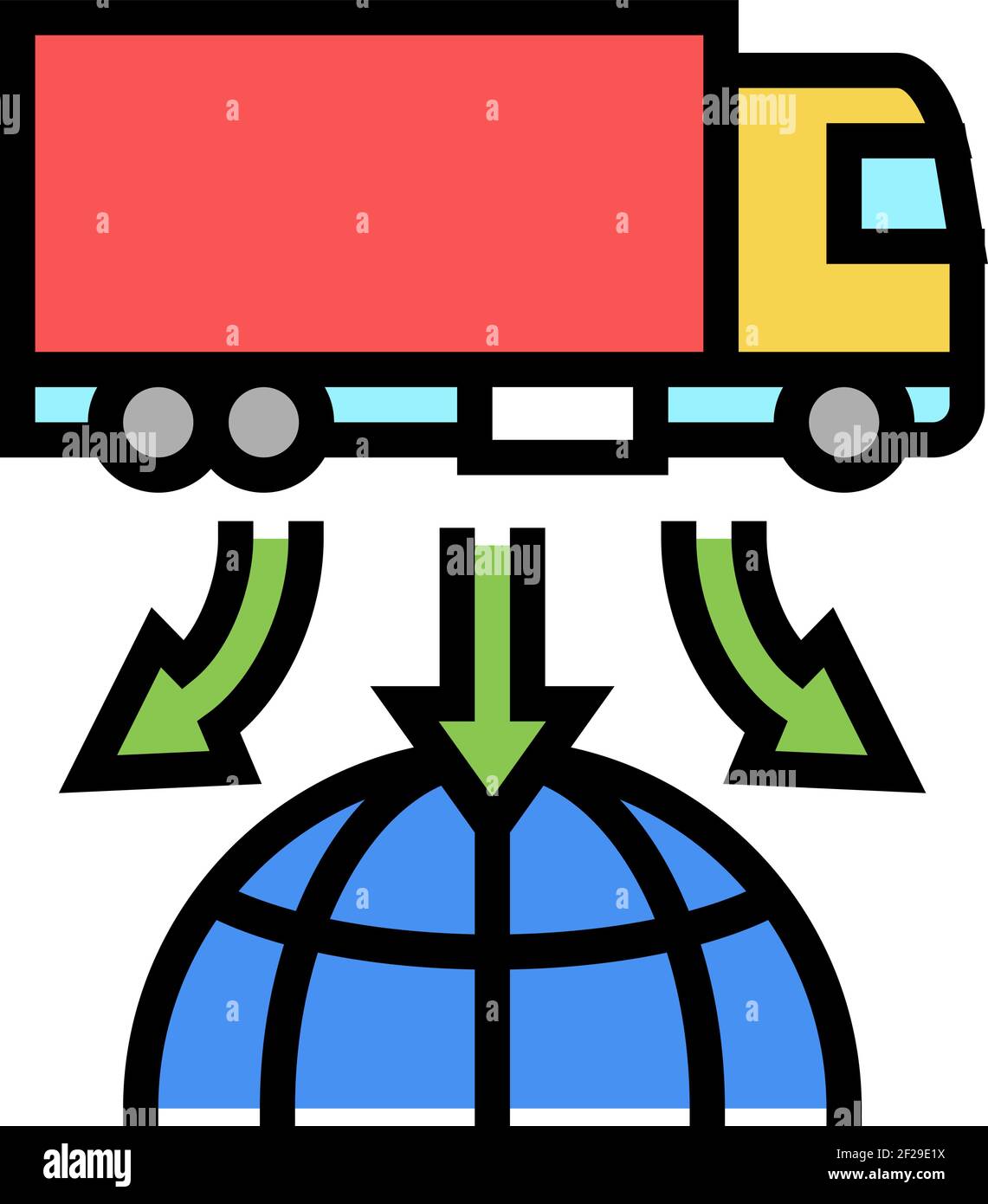 truck delivery world logistics color icon vector illustration Stock ...