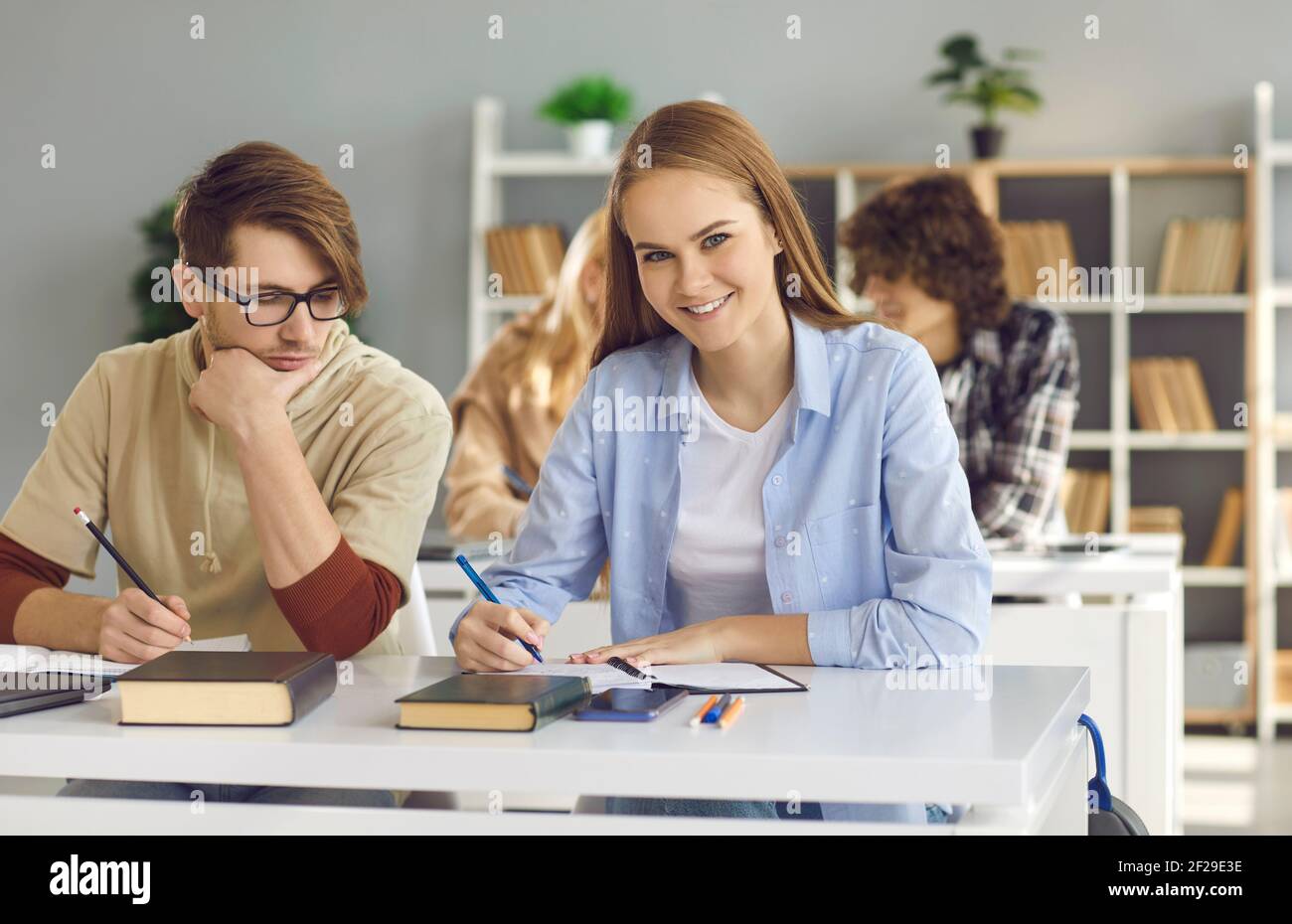 Lesson female studying hi-res stock photography and images - Alamy
