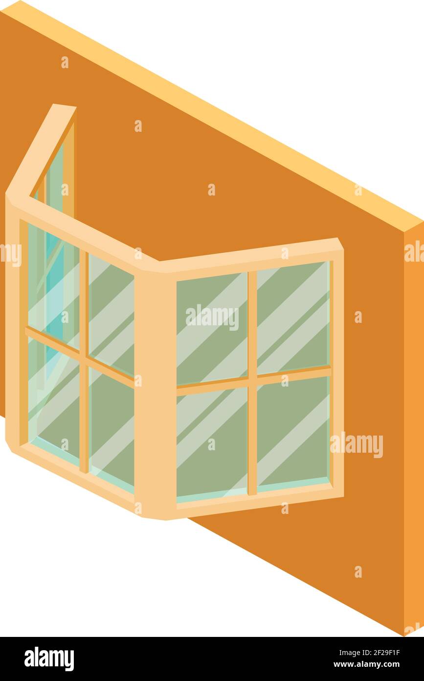 Bay window icon. Isometric illustration of bay window vector icon for web Stock Vector Image ...