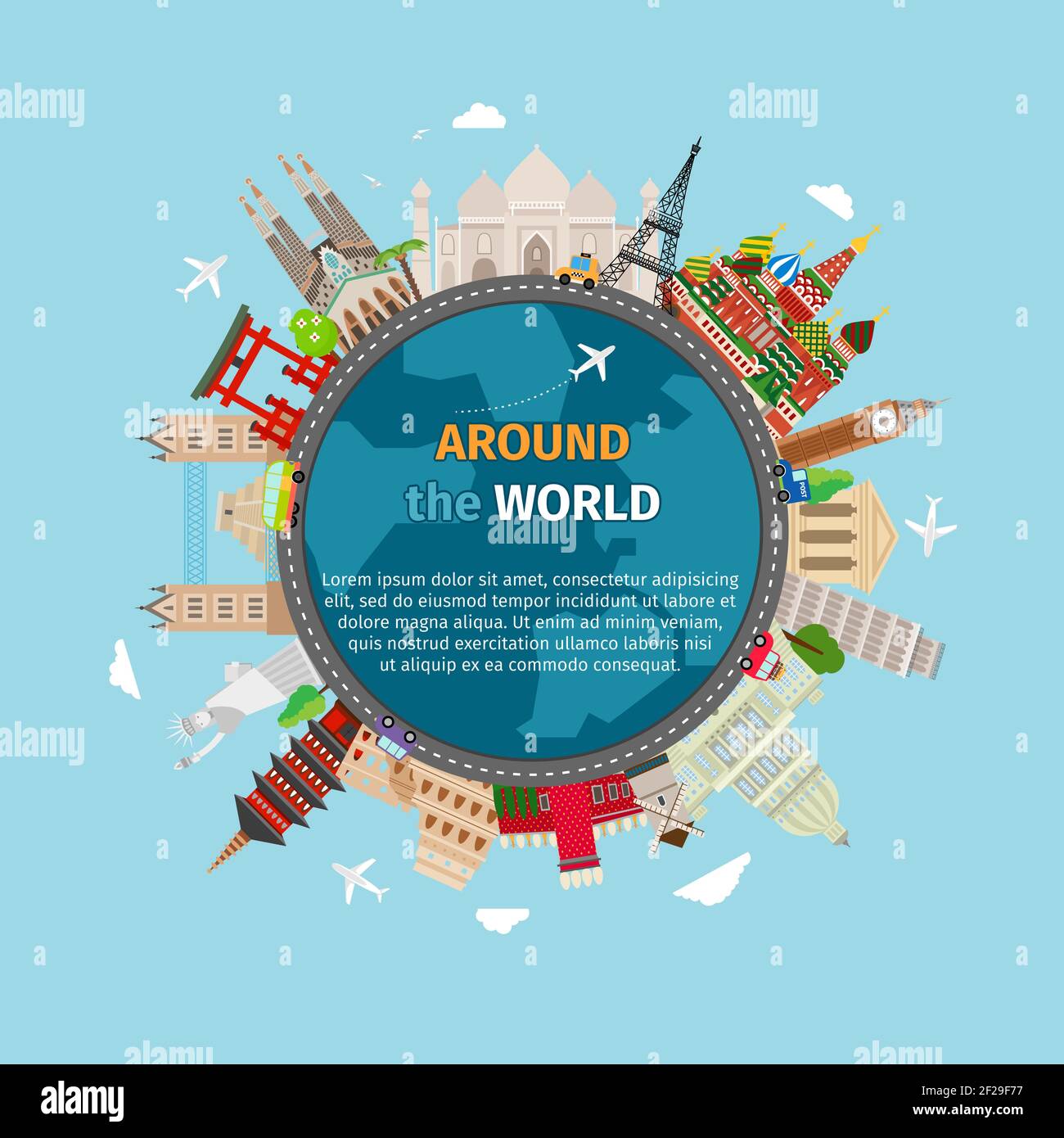 Travel around the world postcard. Tourism and vacation, earth world ...