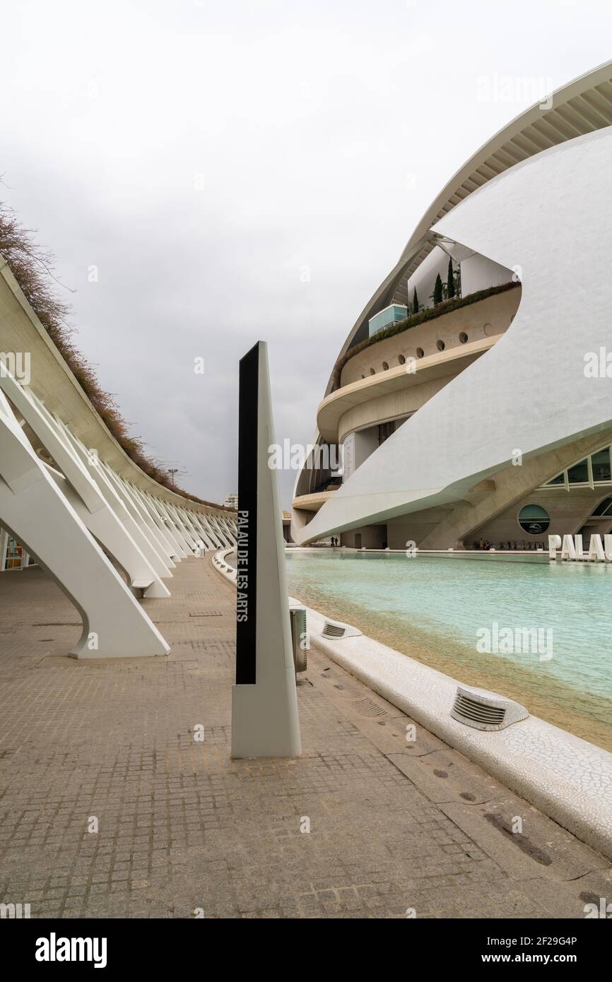 Valencia, Spain - 3 March, 2021: view of the opera house in the City of ...