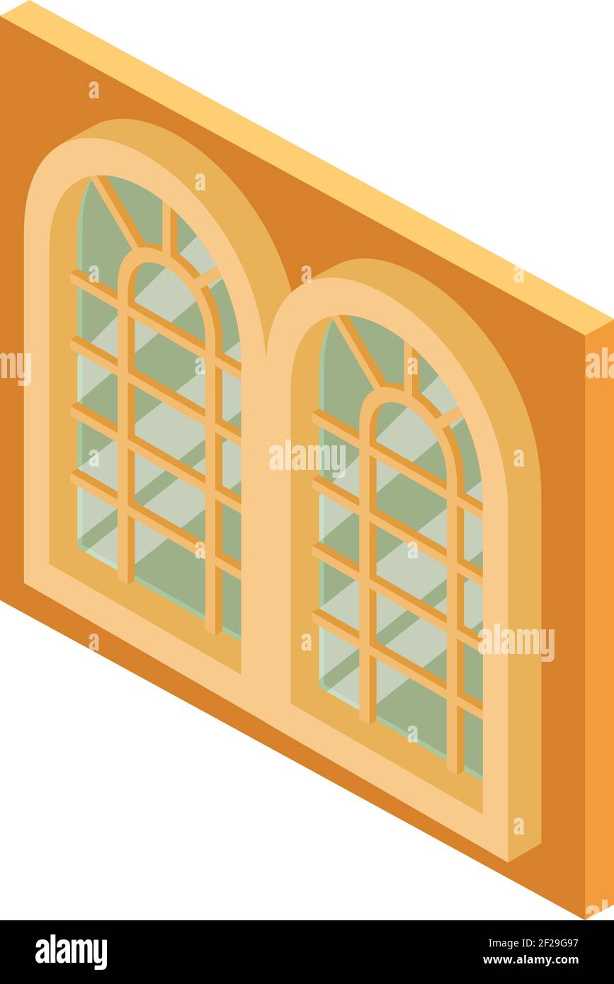 Palace window icon. Isometric illustration of palace window vector icon ...