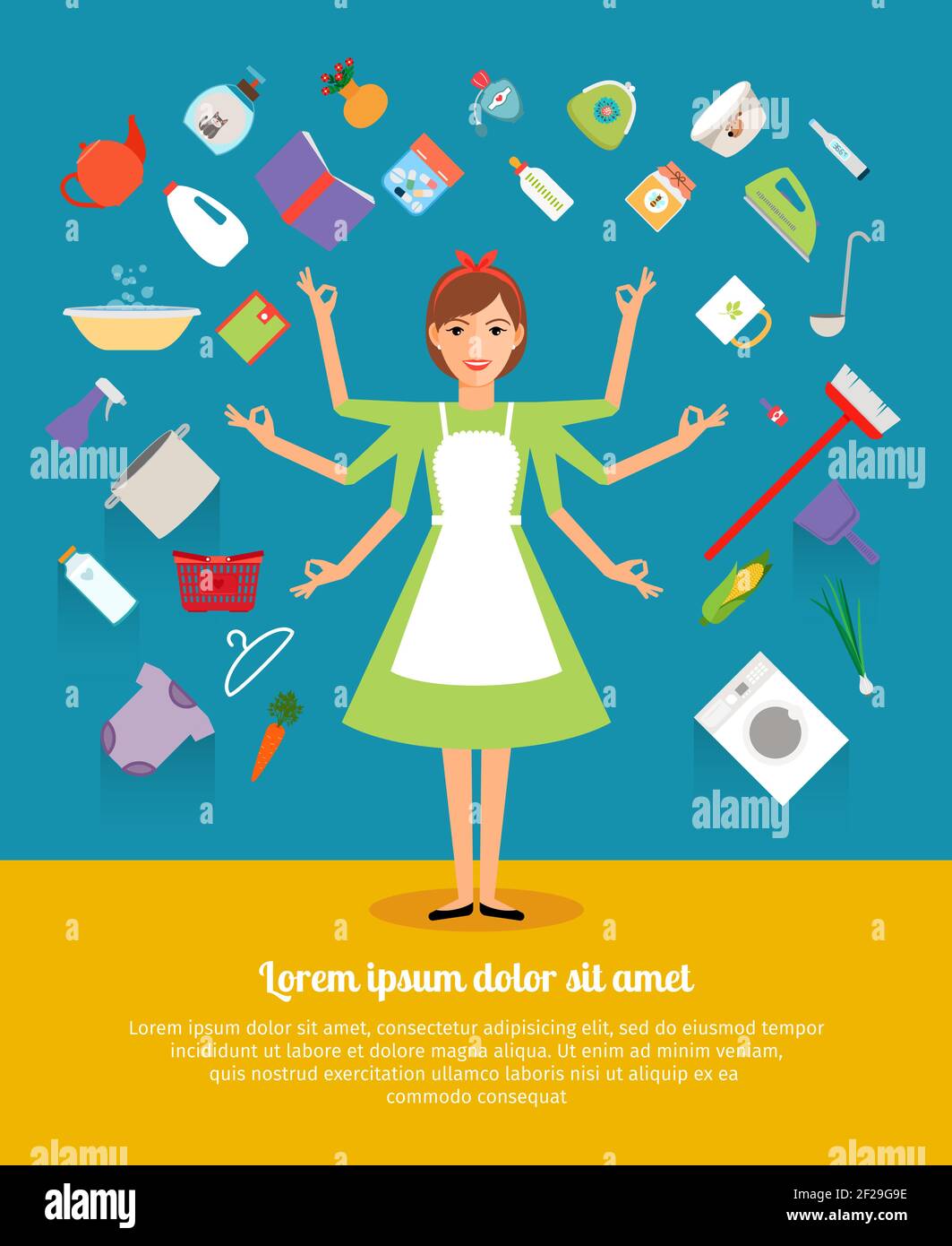 Mom housework Stock Vector Images - Alamy