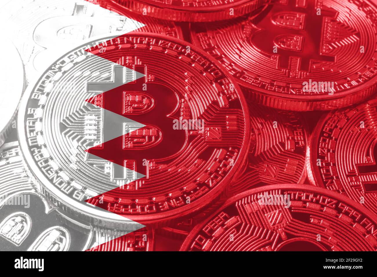 Bahrain bitcoin flag, national flag cryptocurrency concept black ...