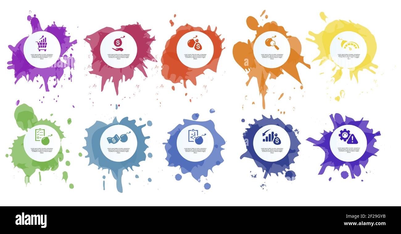 Infographic Risk Management template. Icons in different colors ...