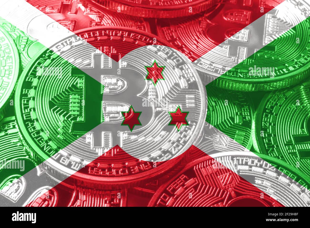 Burundi bitcoin flag, national flag cryptocurrency concept black ...