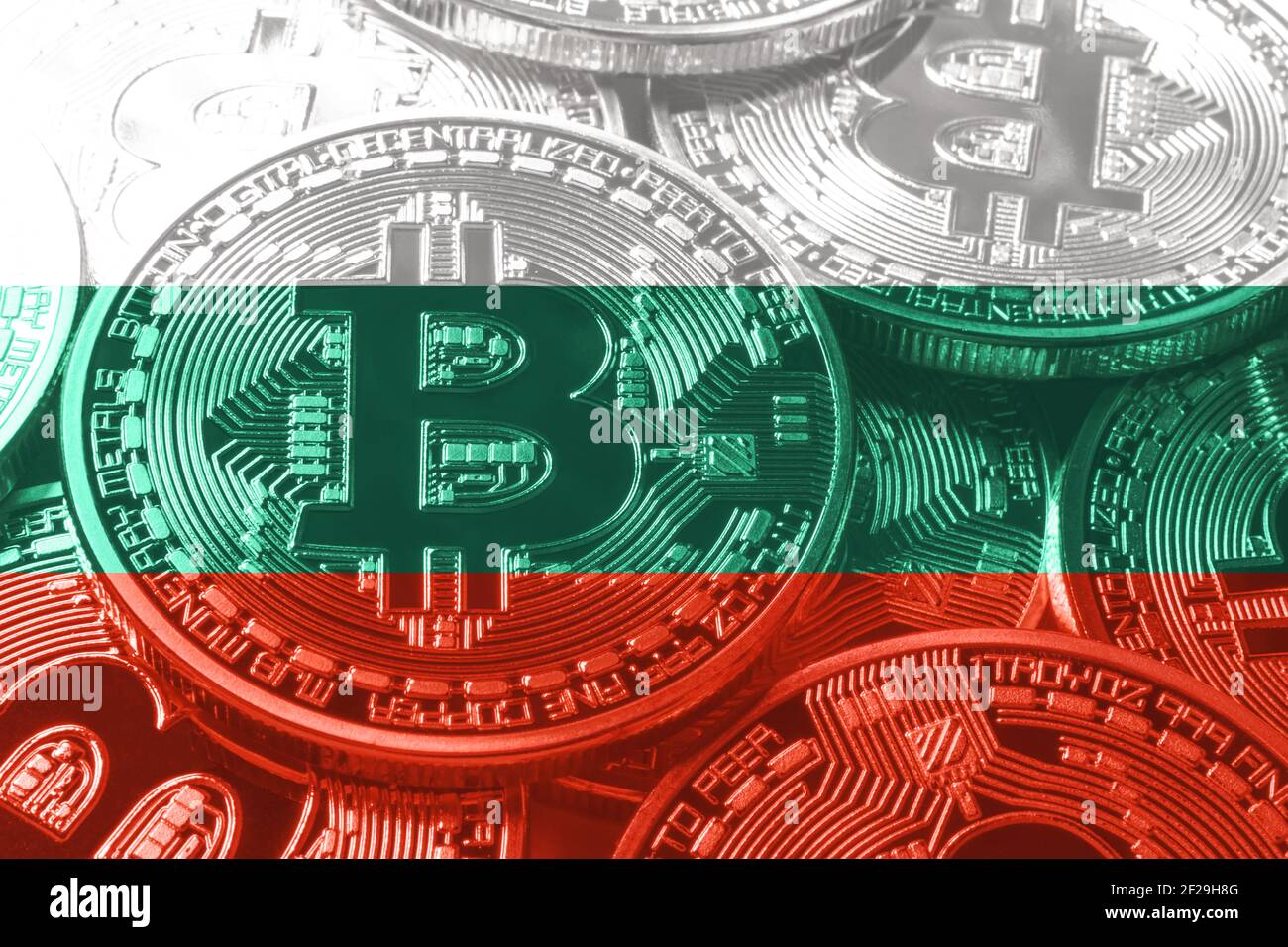 Bulgaria bitcoin flag, national flag cryptocurrency concept black ...