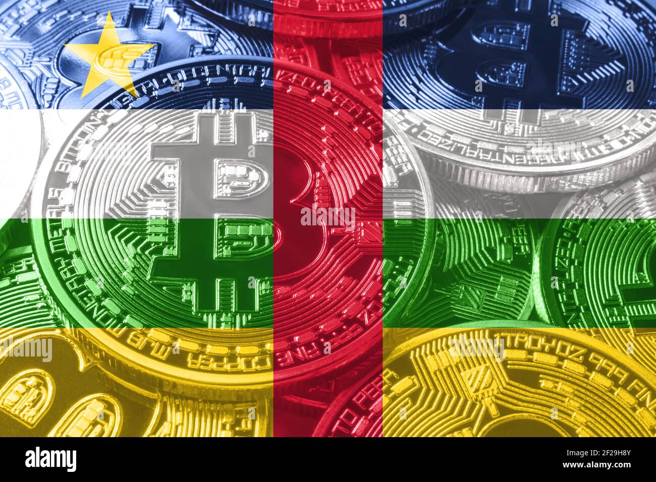 Central African Republic bitcoin flag, national flag cryptocurrency ...