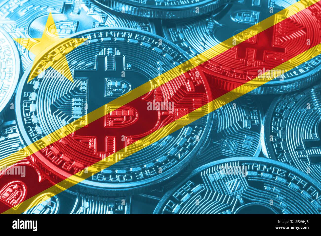 Democratic Republic of Congo bitcoin flag, national flag cryptocurrency ...