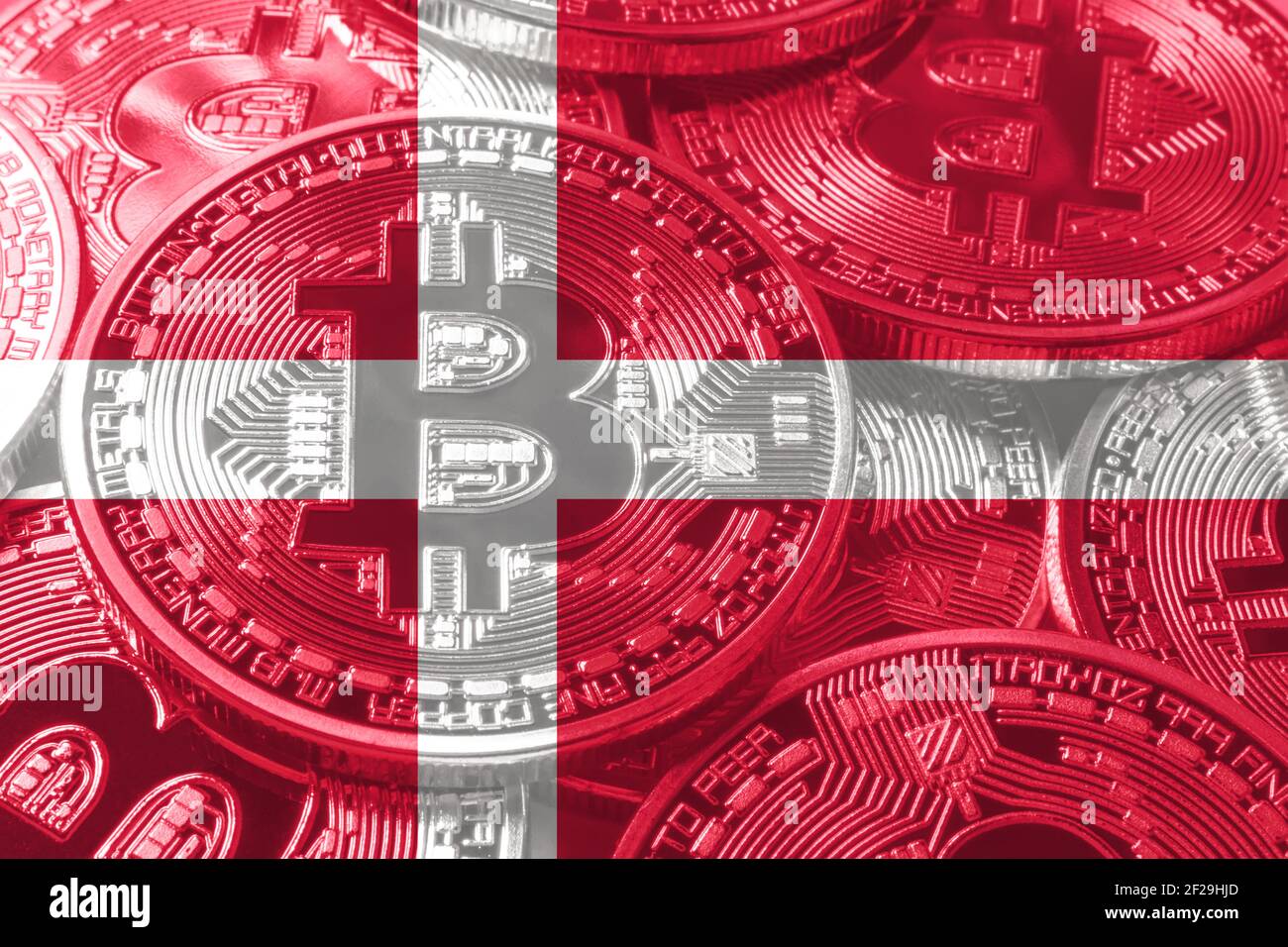Denmark bitcoin flag, national flag cryptocurrency concept black ...