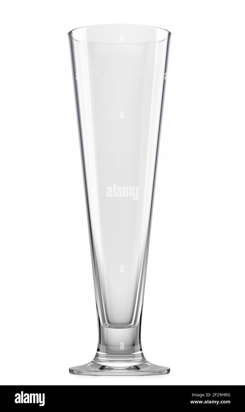 Empty beer glass isolated on white background Stock Photo - Alamy