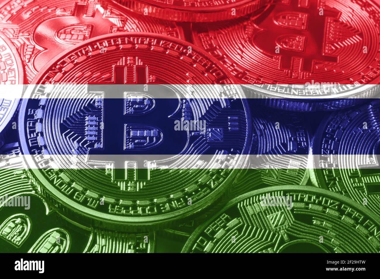 Gambia bitcoin flag, national flag cryptocurrency concept black ...