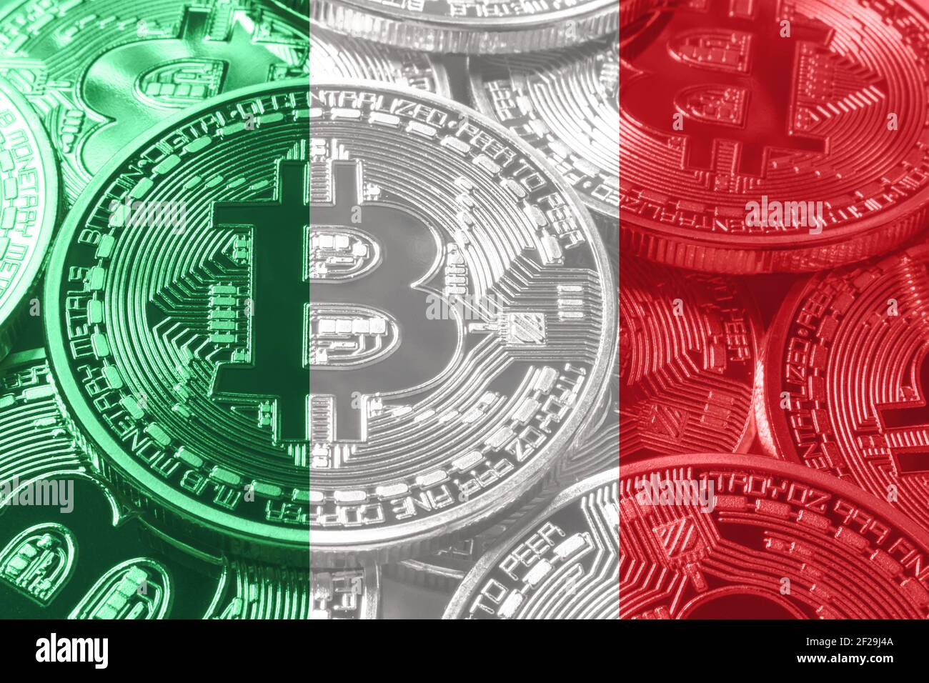 Italy bitcoin flag, national flag cryptocurrency concept black ...