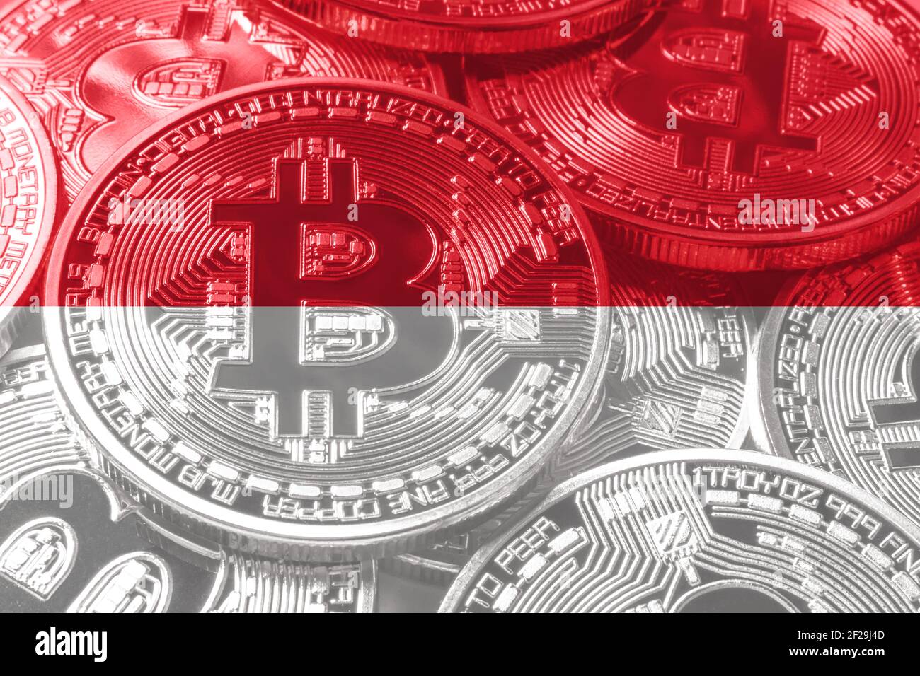 Indonesia bitcoin flag, national flag cryptocurrency concept black ...