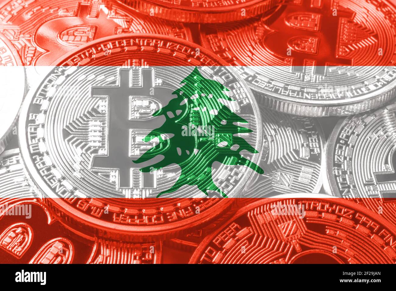 Lebanon bitcoin flag, national flag cryptocurrency concept black ...