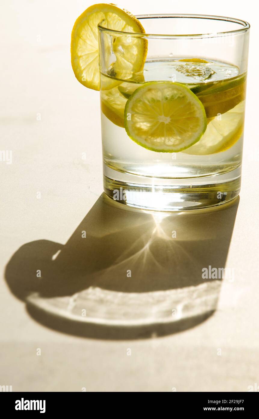 glass of water with lemon slice image Stock Photo - Alamy