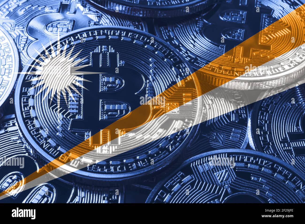 Marshall Islands bitcoin flag, national flag cryptocurrency concept ...