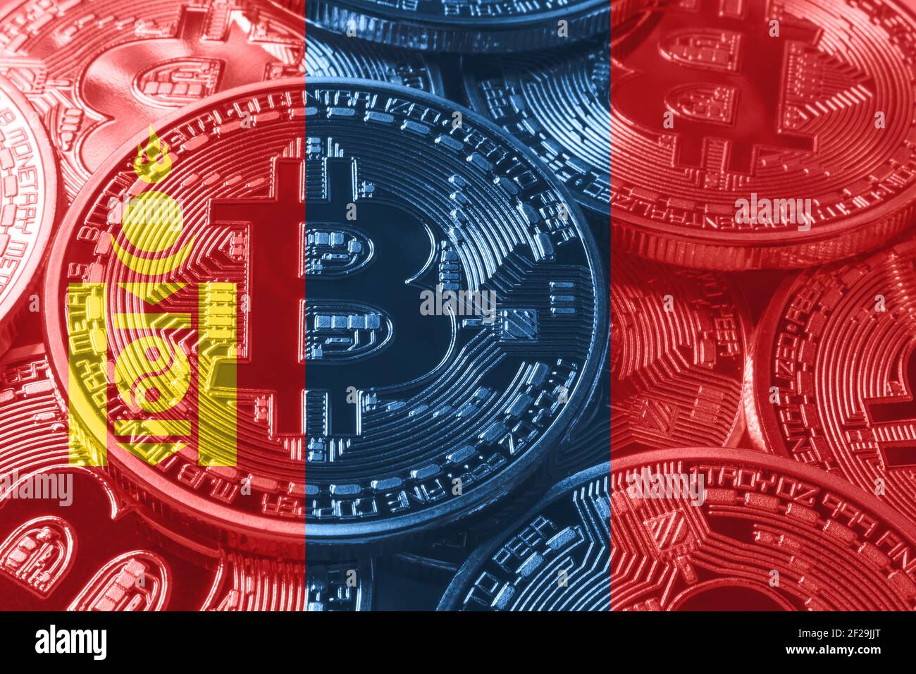 Mongolia bitcoin flag, national flag cryptocurrency concept black ...