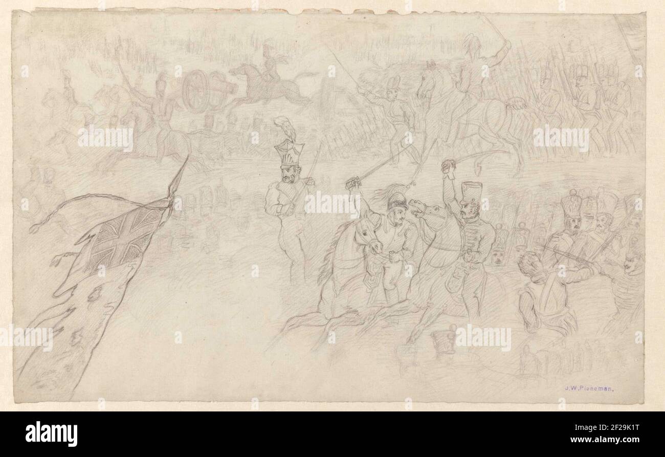 Detail from the painting the Battle of Waterloo Stock Photo - Alamy