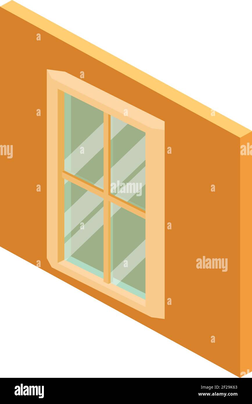 House window icon. Isometric illustration of house window vector icon ...