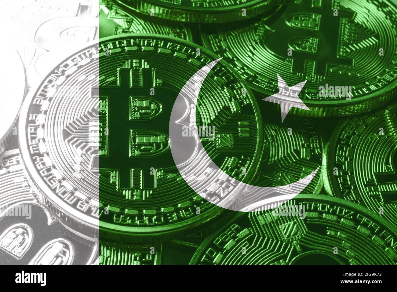 Pakistan bitcoin flag, national flag cryptocurrency concept black ...