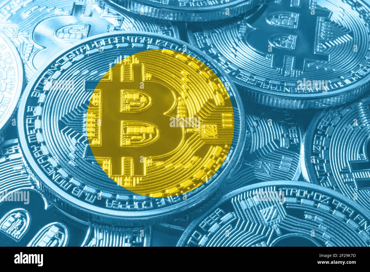 Palau bitcoin flag, national flag cryptocurrency concept black ...