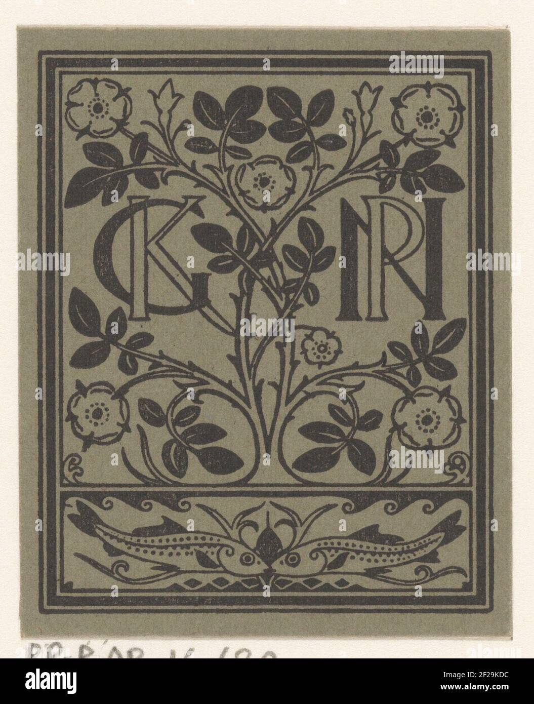 Ex libris for Klaas Groesbeek and Paul Nijhoff.de Initials of Klaas ...