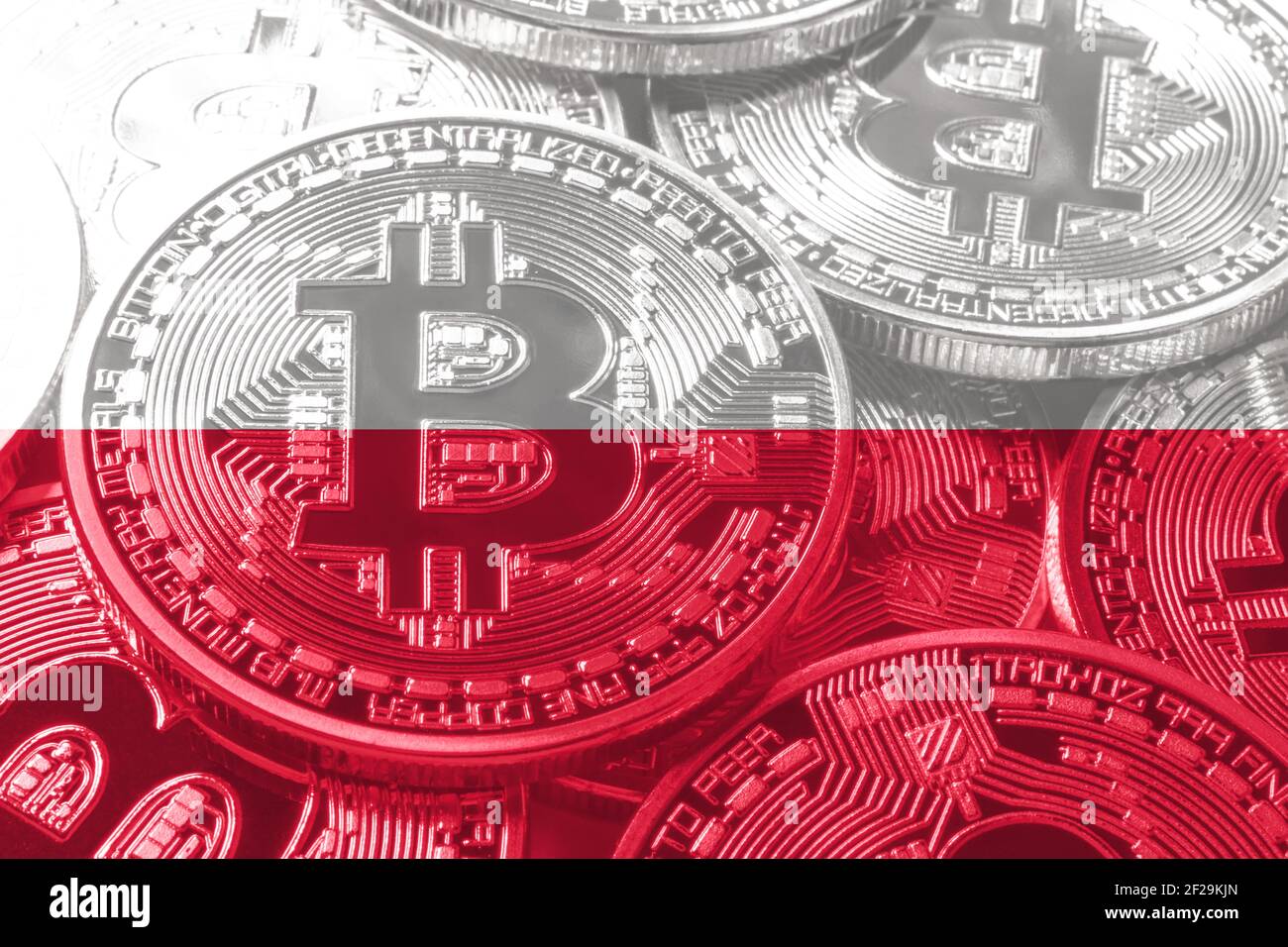 Poland bitcoin flag, national flag cryptocurrency concept black ...