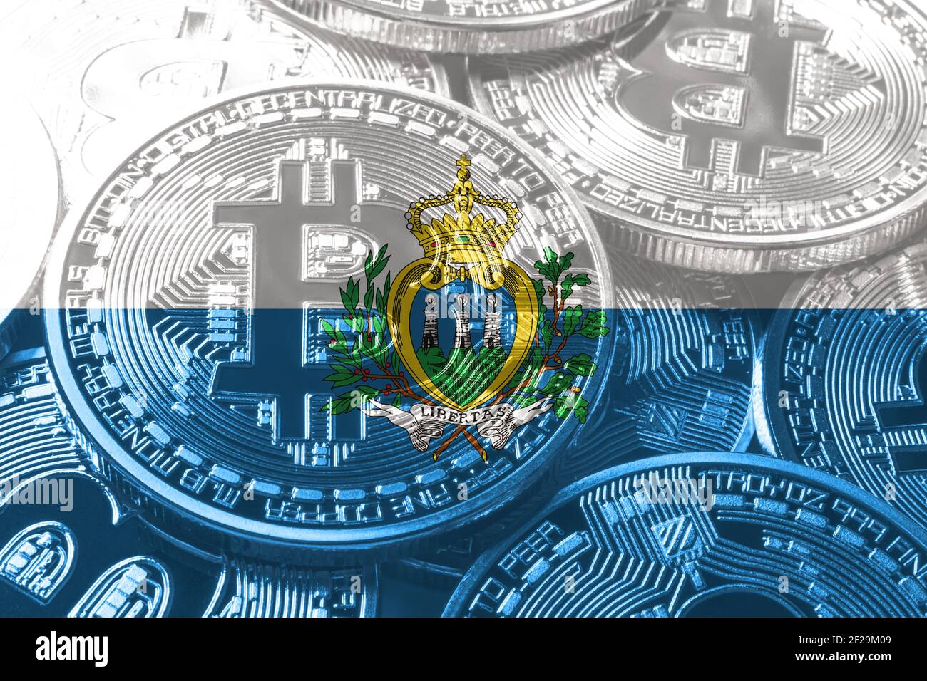 San Marino bitcoin flag, national flag cryptocurrency concept black ...