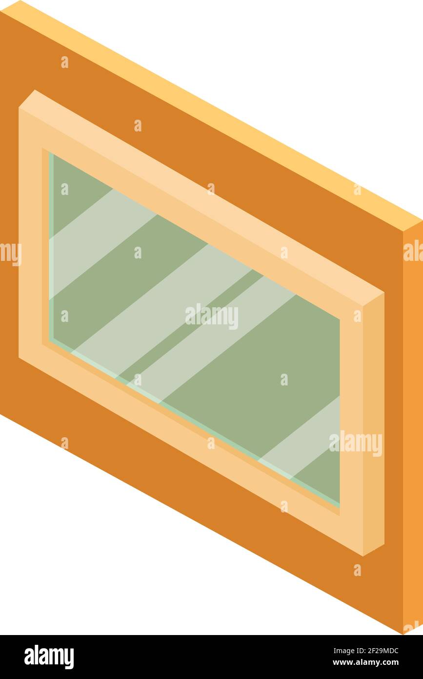 Rectangular window icon. Isometric illustration of rectangular window ...