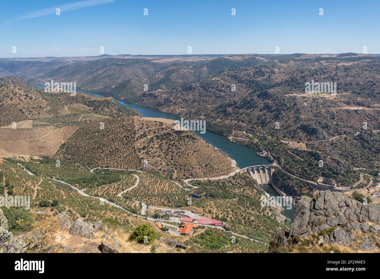 Aerial view from Penedo Durao viewpoint, typical landscape of the ...