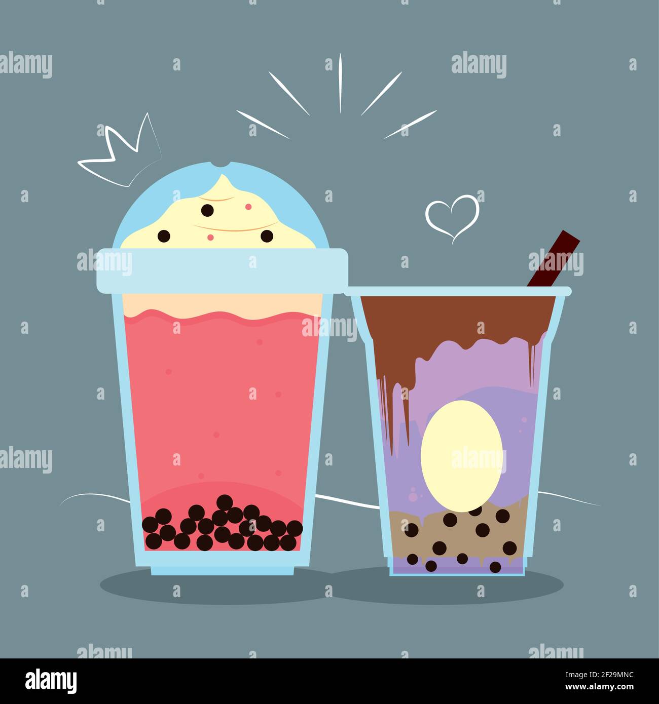 two cups of boba teas Stock Vector Image & Art - Alamy