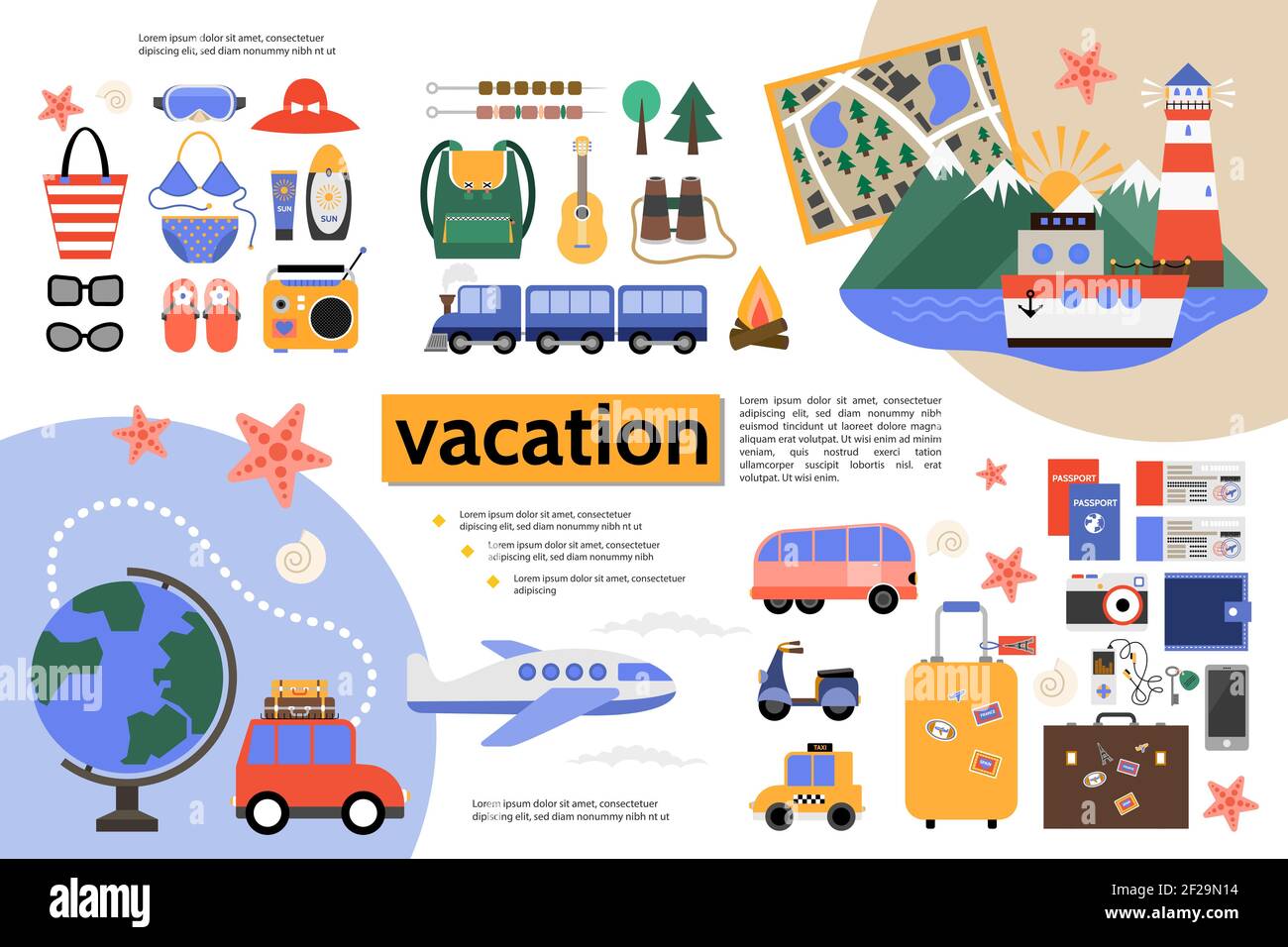 (Flat Summer Vacation Infographic Concept Stock Vector Image & Art - Alamy