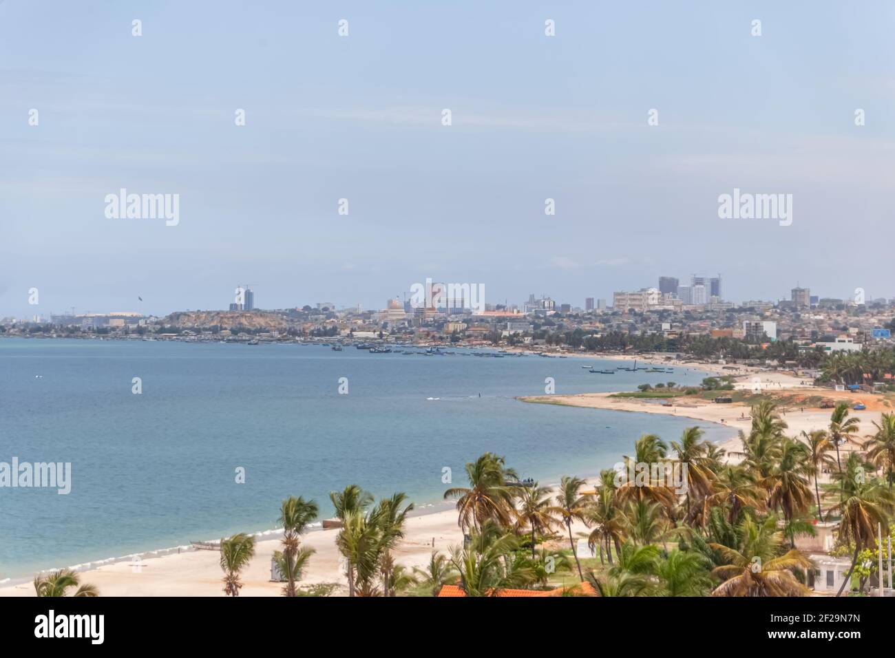 Luanda / Angola - 12/07/2020: Aerial view of downtown Luanda, marine ...