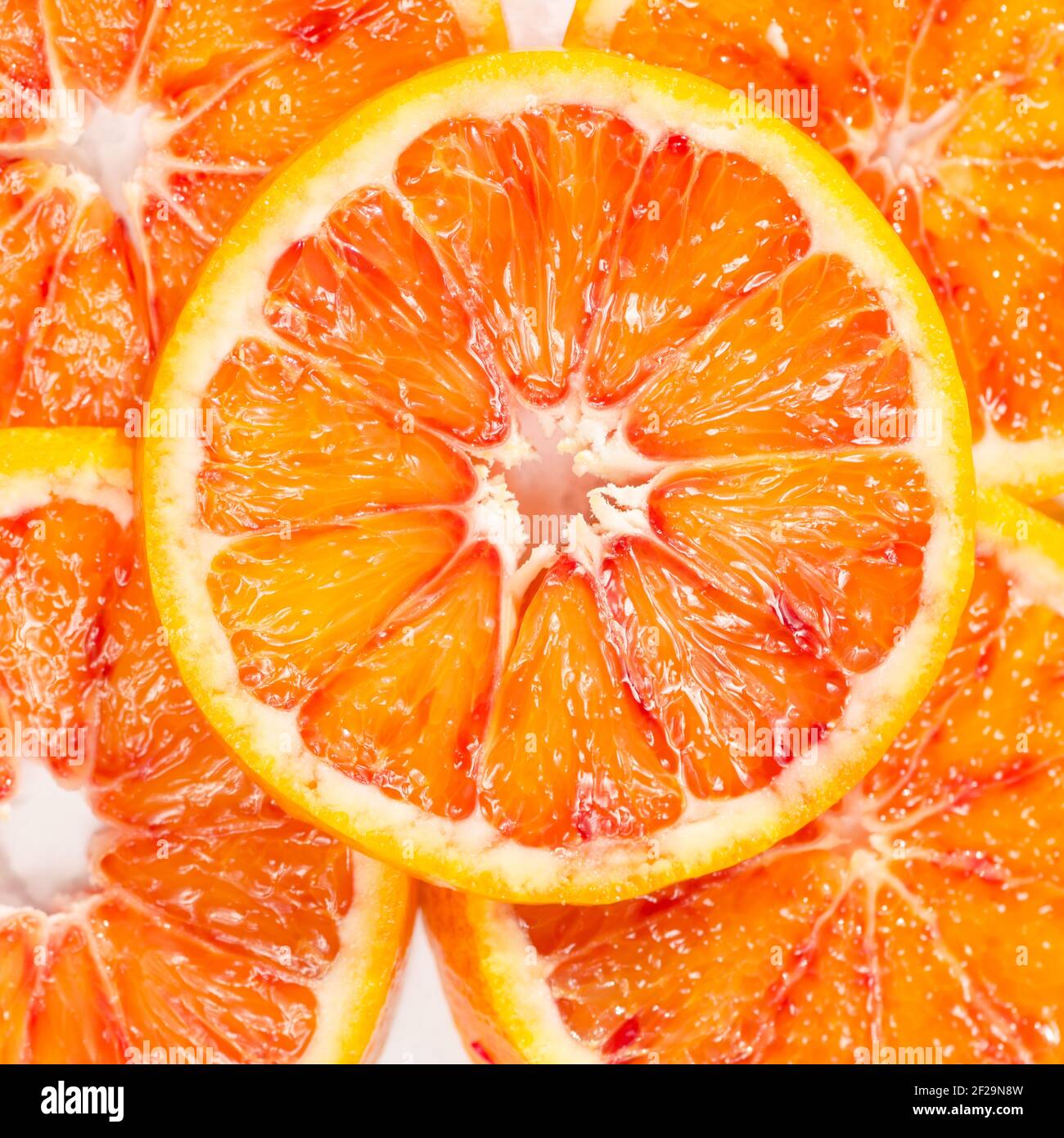 detail of red orange slices image retro filtered effect Stock Photo - Alamy