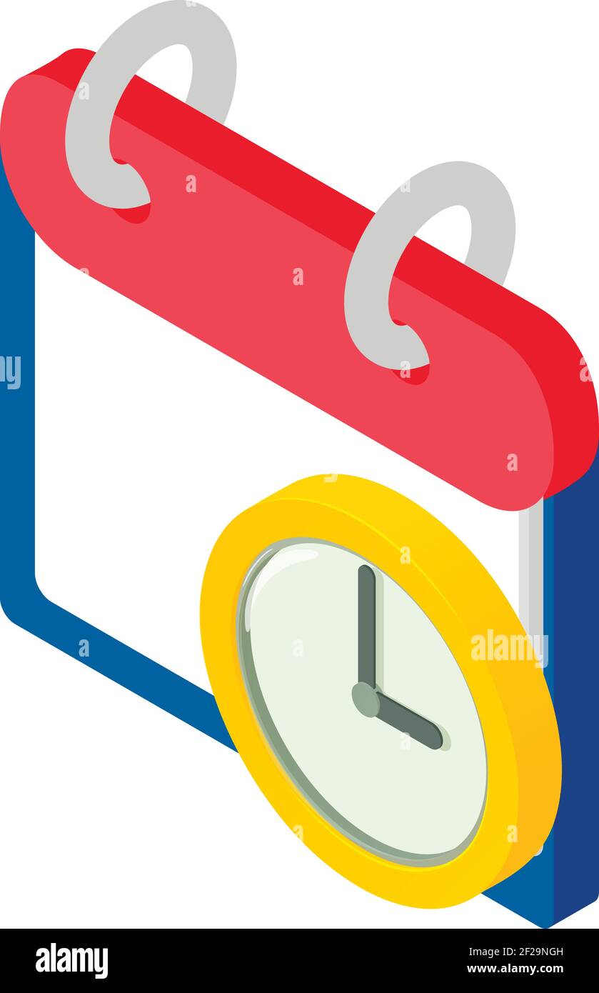 Time calendar icon. Isometric illustration of time calendar vector icon ...