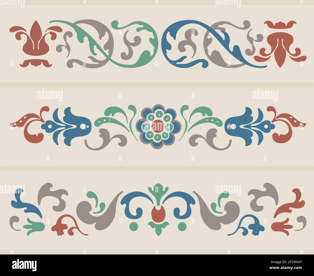 Traditional Russian Ornament in three versions in vector Stock Vector ...