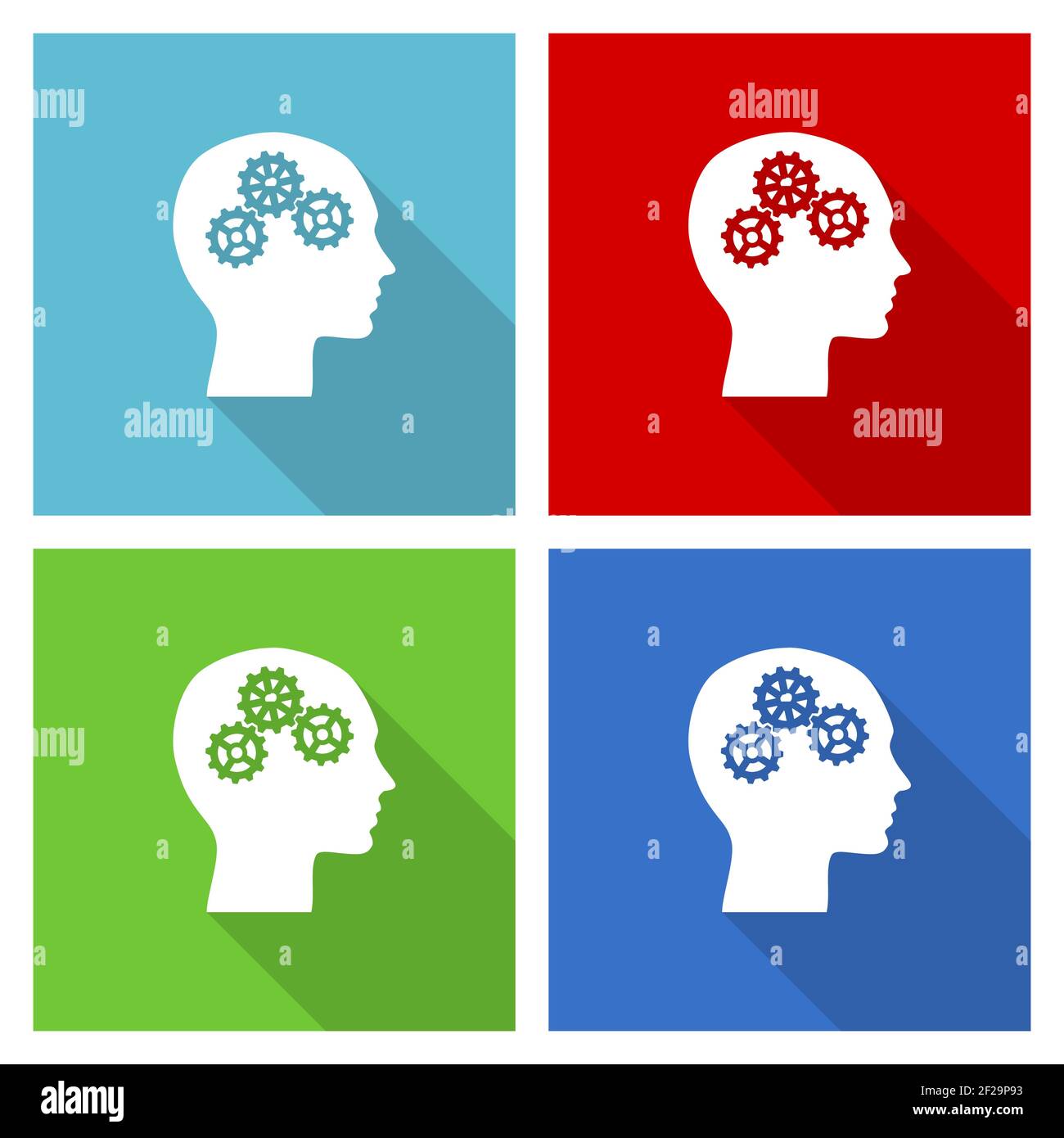 Head icon set, flat design vector illustration in eps 10 for webdesign ...