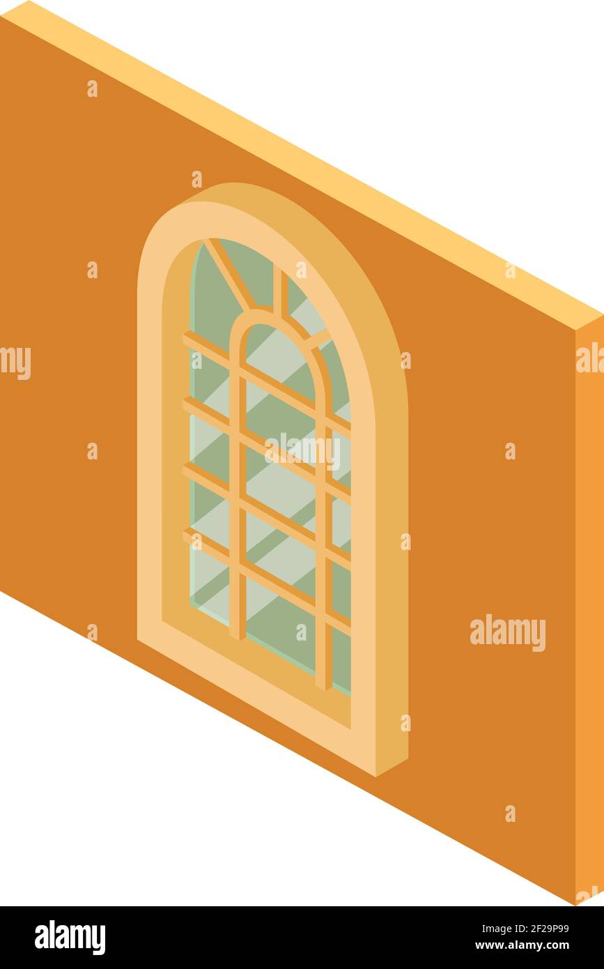 Arched window icon. Isometric illustration of arched window vector icon ...
