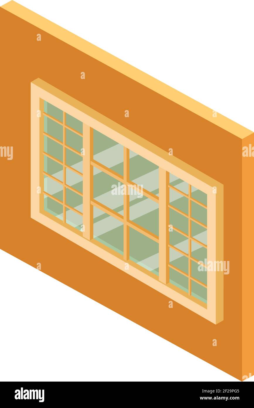 Closed window icon. Isometric illustration of closed window vector icon ...