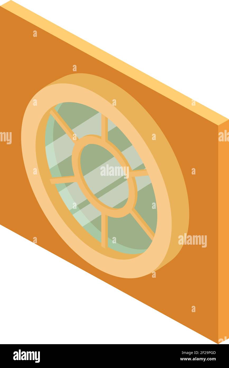 Round window icon. Isometric illustration of round window vector icon ...