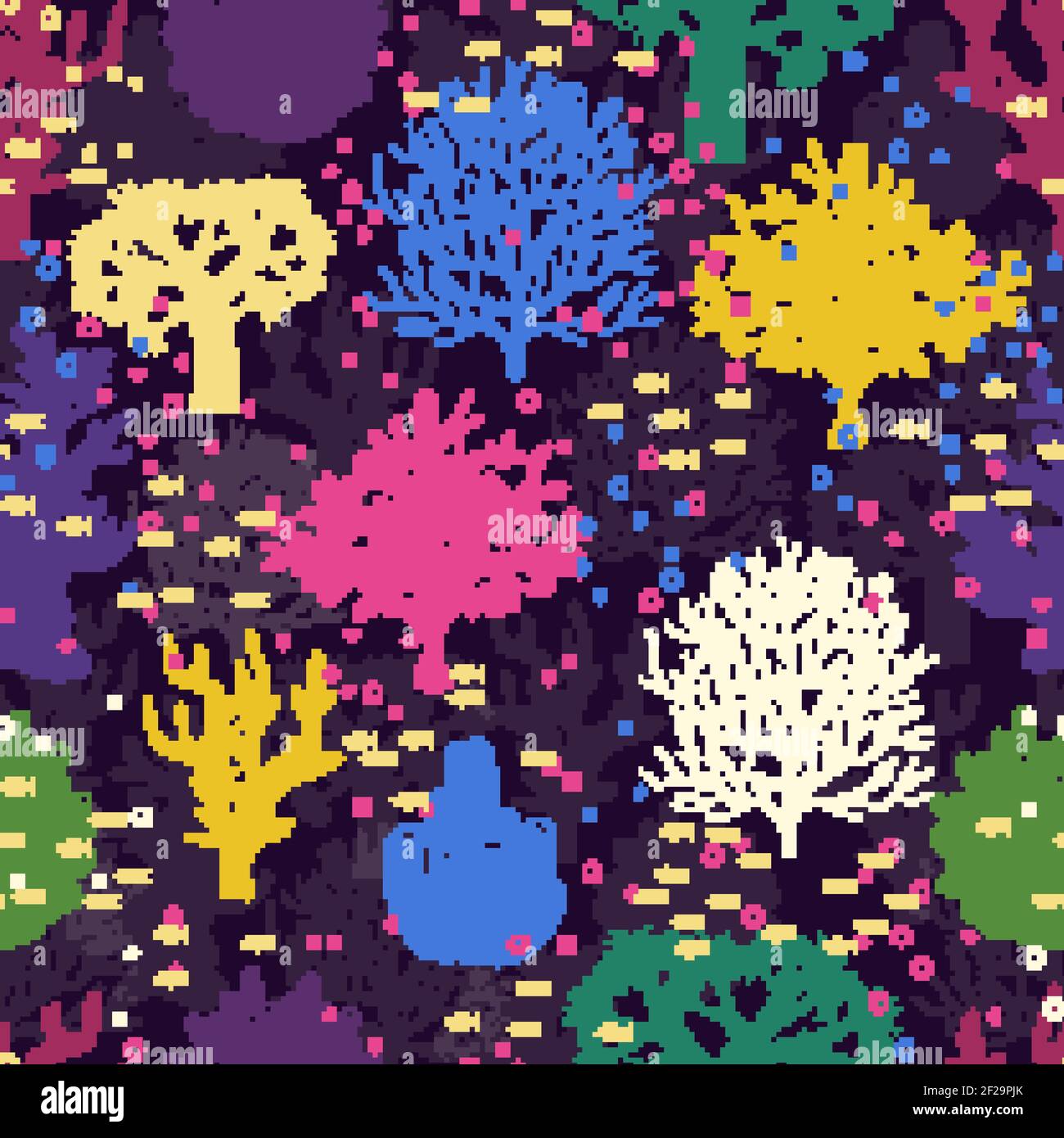 Underwater seamless pattern. Sea and fish, ocean and nature, water ...